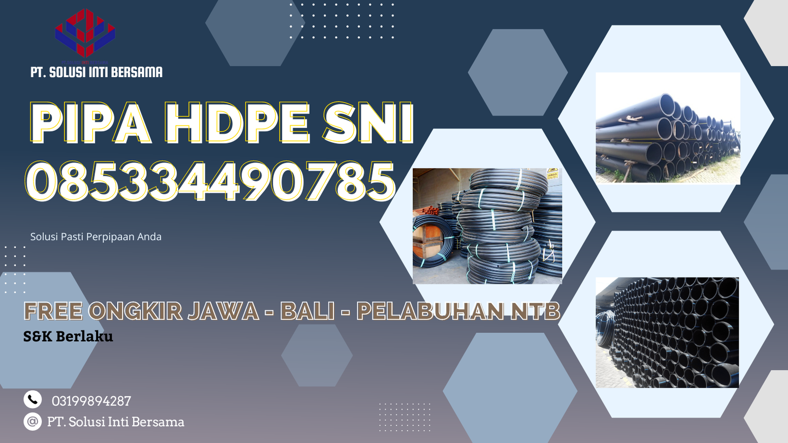 Pipa HDPE SNI 25mm untuk Saluran Air Bersih - PT Solusi Inti Bersama